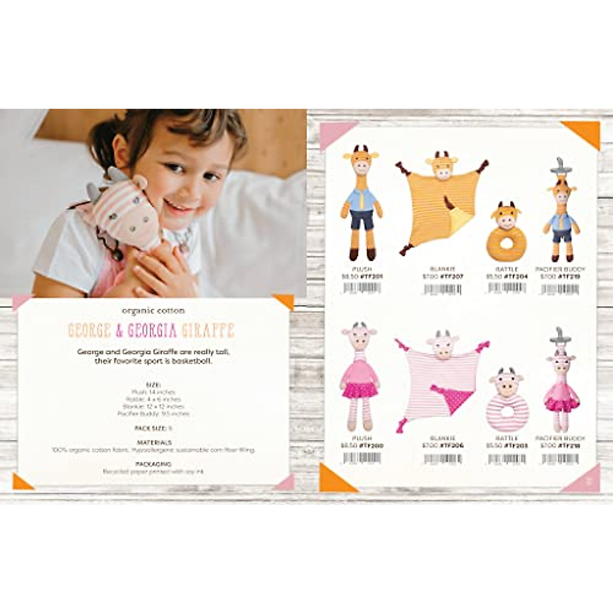 Apple Park Organic Farm Buddies - Georgia Giraffe Plush Baby Toy for Newborns, Infants, Toddlers - Hypoallergenic, 100% Organic Cotton