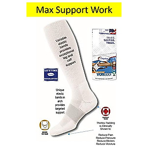 Thorlos Unisex WBSX Max Support Thick Padded Crew Sock, Black, Medium