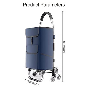 Generic Grocery Shopping Trailer Foldable Trolley Cart Hand Truck Stair Climbing Grocery Cart Lightweight Trolley for Home Shop