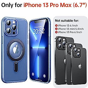 JUESHITUO for iPhone 13 Pro Max Phone Case with Magnetic Stand, [Mil-Grade Shockproof Protection] [Compatible with MagSafe] [Elf-Eye Design] Shockproof Phone Case for iPhone 13 Pro Max, Blue