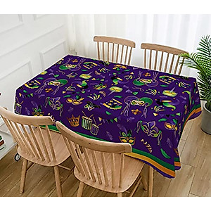 Hafangry Mardi Gras Carnival Tablecloth Masquerade Party Decoration New Orleans Mask Kitchen Dining Room Table Cover-60×84inch