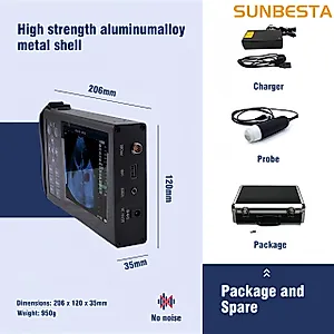 SUNBESTA M10 Veterinary Ultrasound Machine for Pregnancy, at Home Ultrasound with 3.5 MHz Probe for Sheep, Goats, Pigs and Sows pregnancies