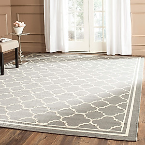 SAFAVIEH Courtyard Collection 2'3" x 6'7" Navy/Beige CY6918 Trellis Indoor-Outdoor Waterproof Easy-Cleaning Patio Backyard Mudroom Runner-Rug