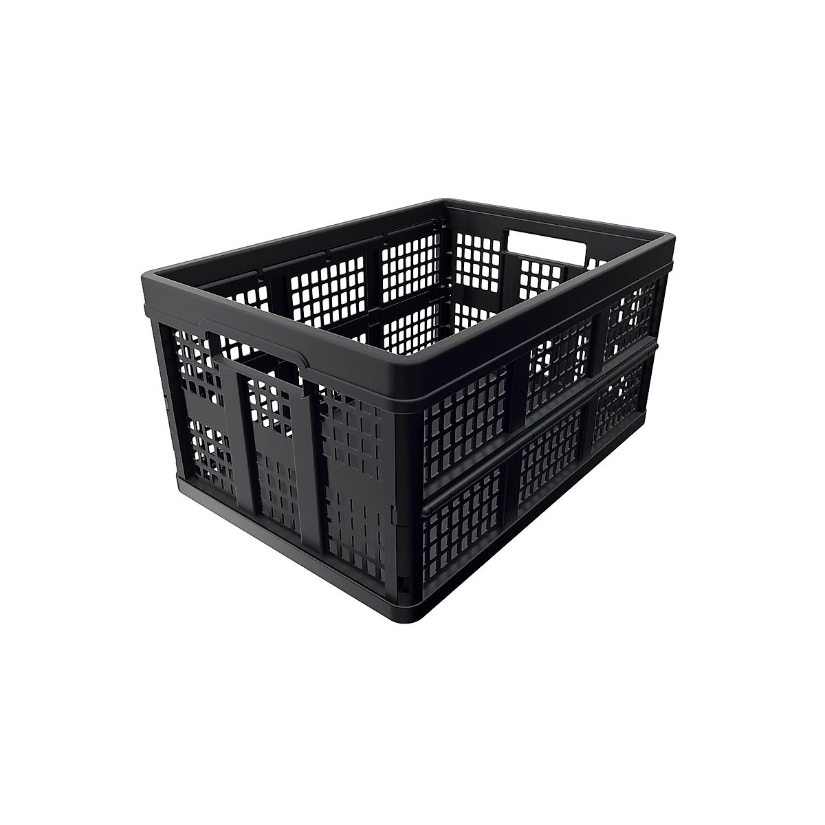 CLAX® The Original | Made in Germany | Multi Use Functional Collapsible Carts | Mobile Folding Trolley | Storage Cart Wagon | Shopping Cart with 2 Storage Crates (Black)