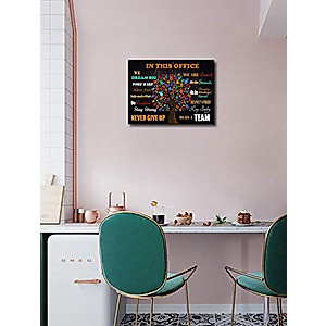Inspirational Wall Art Motivational Poster Quotes Office Wall Decor for Girls Women Room Décor Wall Art for Office Canvas Print Framed Rustic Canvas Art In This Office 12x16inch Ready to Hang