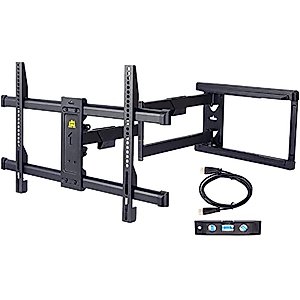 FORGING MOUNT Long Extension TV Mount Corner Wall Mount TV Bracket Full Motion with 30 inch Long Arm for Corner/Flat Installation fits 37 to 75" Flat/Curve TVs, VESA 600x400mm Holds up to 99lbs
