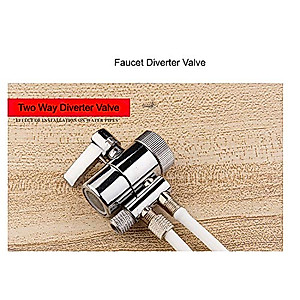 PureSec 2 Way Kitchen Faucet Diverter Valve/Splitter with Female M22(≈22mm) Thread and 1/4 OD RO Tubing outlet for Counter water Filter