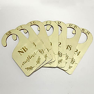 Gazechimp 7Pcs Wooden Baby Closet Dividers Infant Wardrobe Divider Cloth Size Organizers Cloth Organizer Hanger Dividers for Living Room