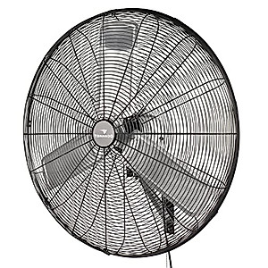 Tornado Pro Series High Velocity Wall Mount Fan 30 Inch, Oscillating Fan For Commercial, Industrial Use 3 Speed 8850 CFM 6.6 FT Cord UL Safety Listed, Black