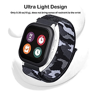2 Pack Camo Nylon Band Compatible with Gizmo Watch 3 Adventure 3 2 1/Gabb Watch 3e 3 2 1/SyncUP Watch Band, 20mm Breathable Soft Hook & Loop Watch Band Replacement Small Size