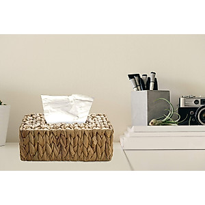 Vintiquewise Water Hyacinth Wicker Tissue Box Cover (Rectangle)