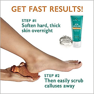Callus Remover Gel + Foot Scrubber Kit - Pedicure Tools for Dry Cracked Heels