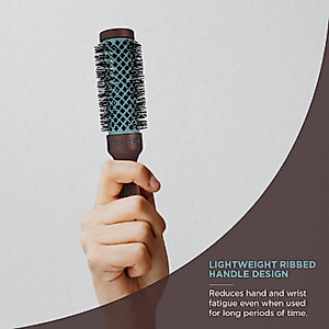 Spornette Ion Fusion 3 inch Round Brush With Thermal Ceramic Barrel And Ion-charged Anti Static Nylon Bristles For Blow Drying, Blow-outs, Curling, Styling, And Smoothing All Types Of Hair Textures