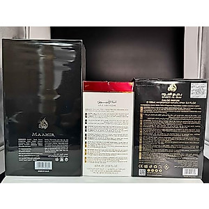 Lattafa Fakhar 3-Piece Set for Unisex, (3.4 Oz Bade'e Al Oud For Glory+ 3.4 Oz Ana Abiyedh Rouge + 3.4 Oz Maahir Black Edition)