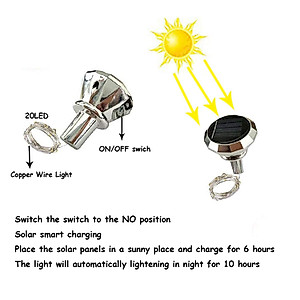 ANGMLN 10 Pack 9.8' 30 LED Battery Operated Fairy Lights Mini Copper Wire Firefly String Lights for DIY Home Solar Diamond Shaped Wine Bottle Cork Lights