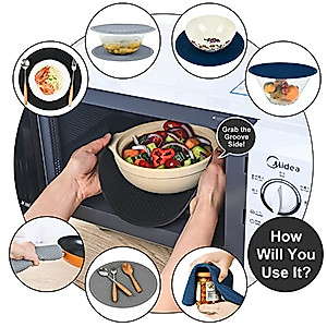 Silicone Trivet Mat Set of 2-Hot Pot Holder-Extra Large Round Trivets for Hot Pots and Pans, Diameter 11.81 Inches Microwave Use Mat, Multifunction Mat, Durable Pot Coaster Kitchen Mats Dark Gray