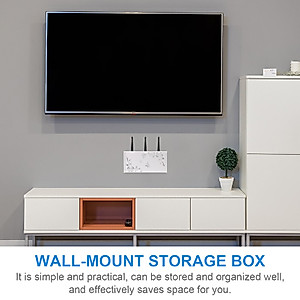 DOITOOL Router Holder Wall Mount WiFi Router Modem Cable Power Plug Wire Storage Boxes Cord Management Container for Home Living WiFi