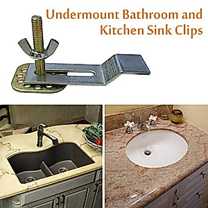 Undermount Sink Clips, Sink Brackets, Epoxy Sink Clips - 10 Pack Kit - Kitchen & Bathroom Sink Supports