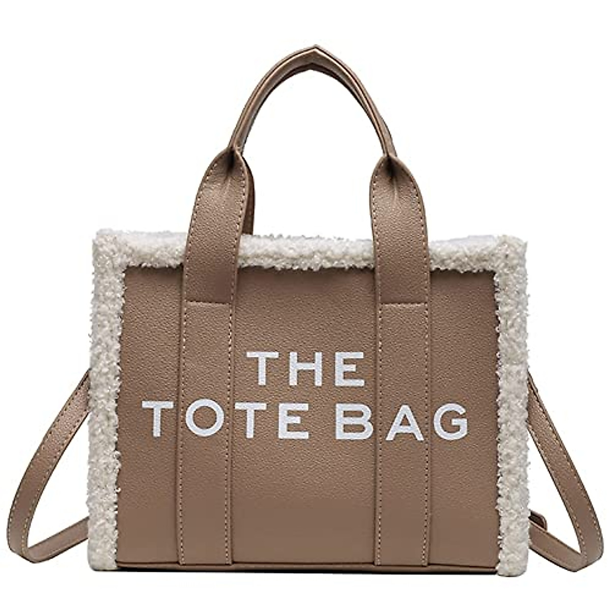 JQWYGB Work Tote Bags for Women - Small Trendy Personalized Leather Tote Bag Top-Handle Shoulder Crossbody Bags (Khaki)