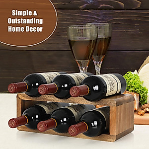 Jotboom Wine Rack Countertop 14-Bottle Wine Rack Wood Wine Bottle Holder Stand Free Standing 4-Tier Wine Storage Wine Shelf Organizer Perfect for Home Décor Bar Gifts