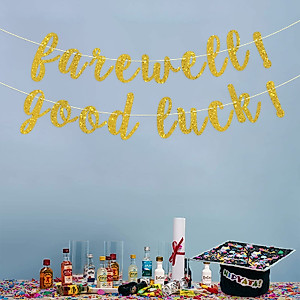 Dill-Dall Farewell Good Luck Banner, Farewell Banner, Going Away Party / Retirement / Graduation / Moving / Job Changing Party Decorations （Gold）