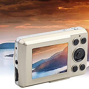 ciciglow HD Digital Cameras, 2MP HD 720P 30FPS 16X Zoom Camera, Fashion Design Point and Shoot Portable Digital Cameras for Kids,Teenagers,Camping,Outdoors(Gold, Black)