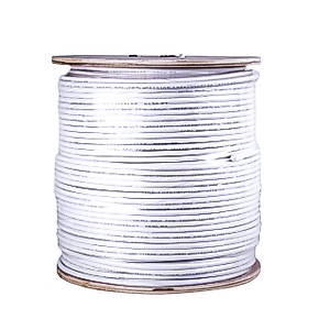 Five Star Cable RG6 Shielded 1000 ft Coaxial Cable ETL Listed for use with Audio, Video, and CATV/MATV Antenna Transmission Cable (1000 Ft, White)