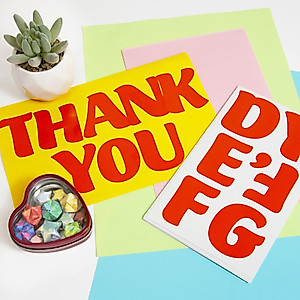 BAZIC Alphabet Numbers Stickers 6 Colors, 2" A to Z 0 to 9 Self-Adhesive Large Sticker for Laptop Cardstock Labeling (72/Pack), 1 Unit, Random Color