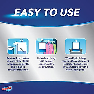 DampRid Lavender Vanilla Hanging Moisture Absorber, 16 oz., 3 Pack - Eliminates Musty Odors for Fresher, Cleaner Air, Ideal for Closet, 14% More Moisture Absorbing Power*