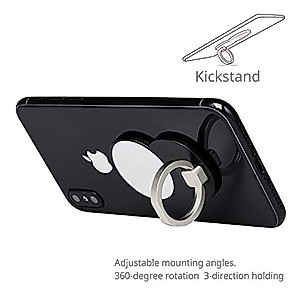 Bunker Ring Mirror - Universal Cell Phone Stand and Finger Ring Holder (Champagne Gold + Hook)