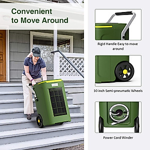 COLZER 180 Pints up to 7,000 Sq. Ft Commercial Dehumidifier Includes Pump & Drain Hose, Powerful Compressor Fast Draw Air for Water Damage, Ideal for Basements, Building Sites, Warehouse