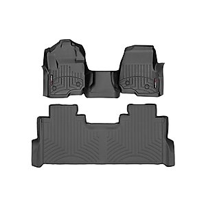 WeatherTech Custom Fit FloorLiners for Ford Super Duty - 1st Row (OTH) & 2nd Row (4410321V-4410123), Black
