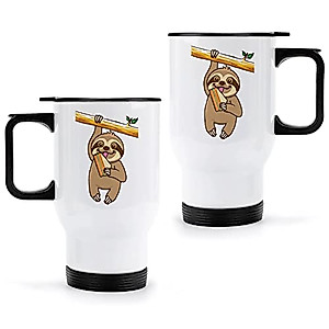 Sloth Loves Sandwich 14 Oz Travel Coffee Mug Stainless Steel Vacuum Insulated Cup with Lid