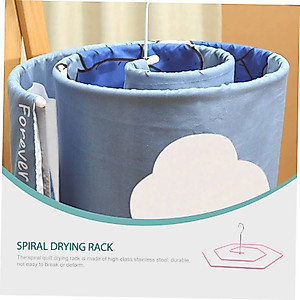 Alipis Stainless Steel Revolving Clothes Round Bed Sheets Round Blanket Indoor Clothes Drying Rack Clothes Drying Rack Folding Indoor Laundry Racks for Drying Clothes Clothesline Outdoor