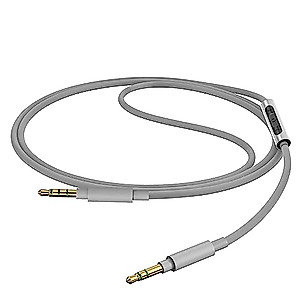 GEEKRIA Audio Cable with Mic Compatible with V-Moda Crossfade 3, LP, LP2, M-200, M-100, M-80, V-80 Cable, 3.5mm Aux Replacement Stereo Cord with Inline Microphone (4 ft / 1.2 m)