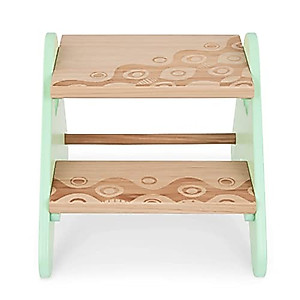 B. spaces by Battat – Kids Wooden Two Step Stool – Peek-A-Boost – Mint & Wood