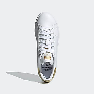 adidas Originals Women's Stan Smith (End Plastic Waste) Sneaker, White/White/Gold Metallic, 6
