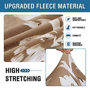 H.VERSAILTEX Super Stretch 3 Pieces Sofa Covers for 2 Cushion Couch Covers Sofa Slipcovers Feature Soft Thick Bouncy Modern Style with Individual Cushion Covers Pet Friendly - Loveseat, Camel