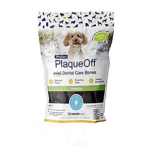 ProDen PlaqueOff Sytem Mini Dental Care Bones for Dogs - Vegetable 12 oz, Green, 340G