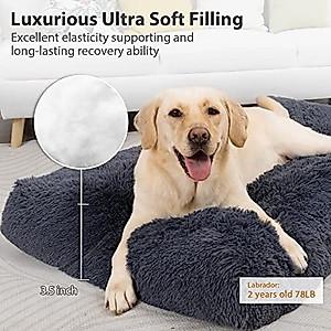 CHAMPETS Washable Dog Bed for Crate 35"X23",Large Dog Bed Washable for Small,Medium,Large,Extra Large Dogs Cats Pet,Waterproof Dog Beds for Large Dogs with Washable Cover,Crate Pet Bed for Large Dogs