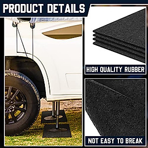 4 Pieces RV Jack Blocks Rubber Pads Trailer Jack Camper Accessories RV Stabilizer Jack Pads Jack Stand Pads Trailer Leveling Pads for Keeping Jack Blocks from Slipping Sinking, 12 x 12 x 0.2 Inch