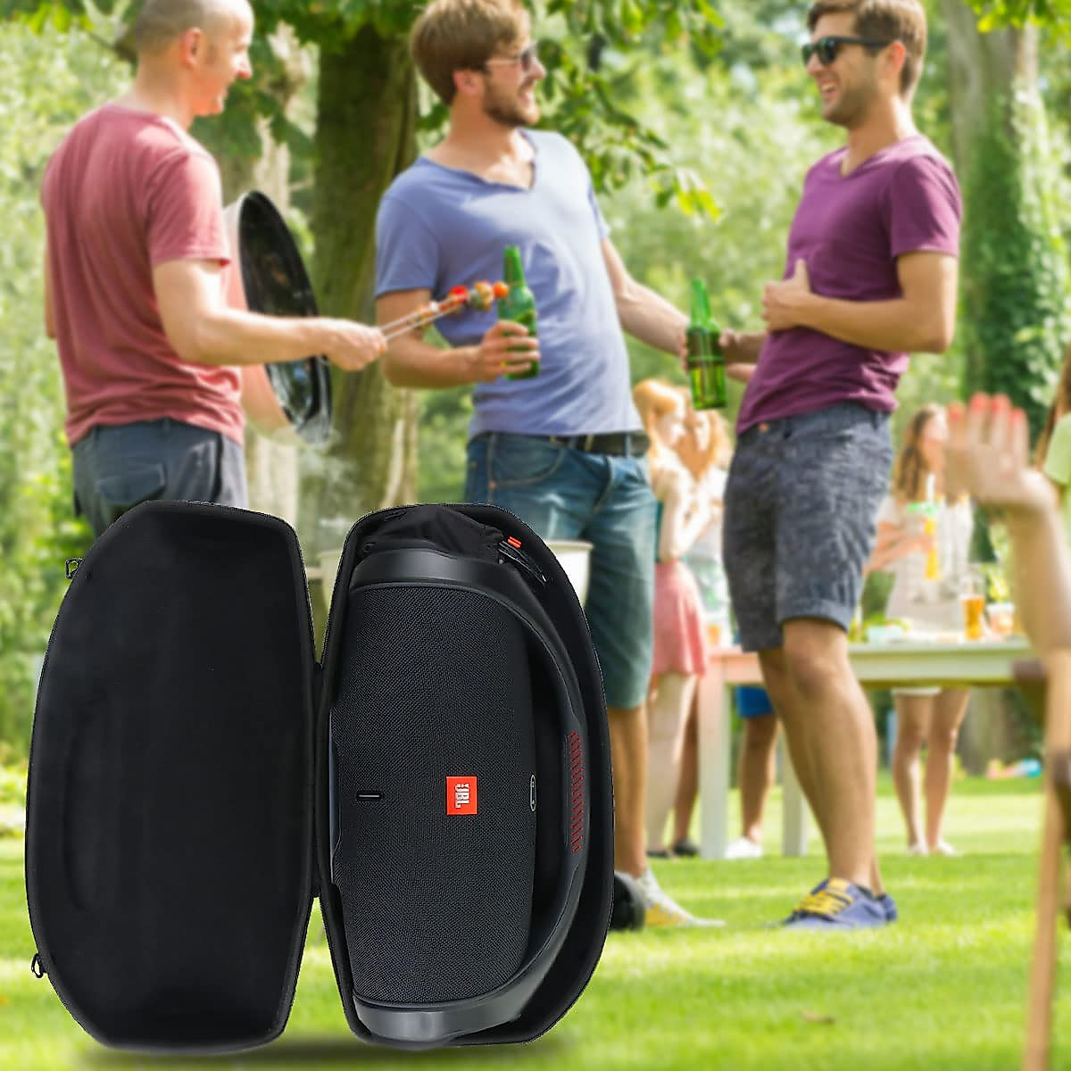 co2CREA Hard Travel case Replacement for JBL Boombox 2 Boombox 3 Waterproof Portable Bluetooth Speaker (All Black Case for Boombox 2 Speaker)