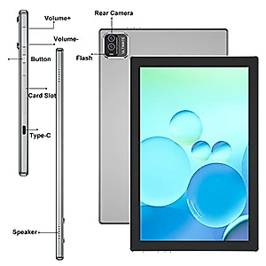 Tablet Android 11.0 Tablet, 2 in 1 Tablet 10.1 Inch, 64GB ROM+4GB RAM, CPU 1.8Ghz Dual 8MP Camera, 6000mAh Battery IPS WIFI Bluetooth Tablets PC with Keyboard Case Mouse Film Stylus Tablet computer.