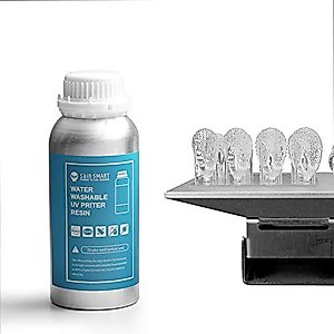 SainSmart Water Washable Colored IPA-Free Resin for LCD/MSLA 3D Printers, 405nm UV-Curing Rapid Resin, Low Odor, 500g Transparent