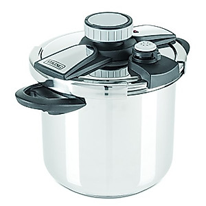 Viking Culinary 3-Ply Stainless Steel Pressure Cooker with Easy Clamp-Style Lock Lid, 8 Quart, Handwash Only, Works on All Cooktops including Induction