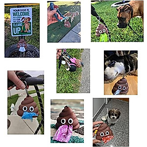 LZSOMPK Cute Dog Poop Bag Holder for Leash Durable Dog Poop Bag Dispenser for Dog Waste Bags Includes 1 Roll 15 Bags
