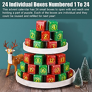 Partylamb Advent Calendar 2023-1000 Pieces Christmas Jigsaw Puzzles for Kids Adults Teens, Christmas Countdown Calendars Family Game Puzzle 24 Days Surprises Xmas Gift Idea for Women Men Boys Girls