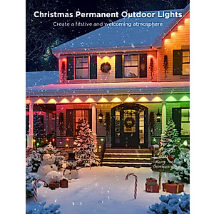 Govee 50ft Permanent Outdoor Lights Bundle with Govee Outdoor Light Show Box, Bluetooth Smart Group Control 10 Devices, IP65 Waterproof, Battery Powered, USB Charged, Support Outdoor and Indoor Lights