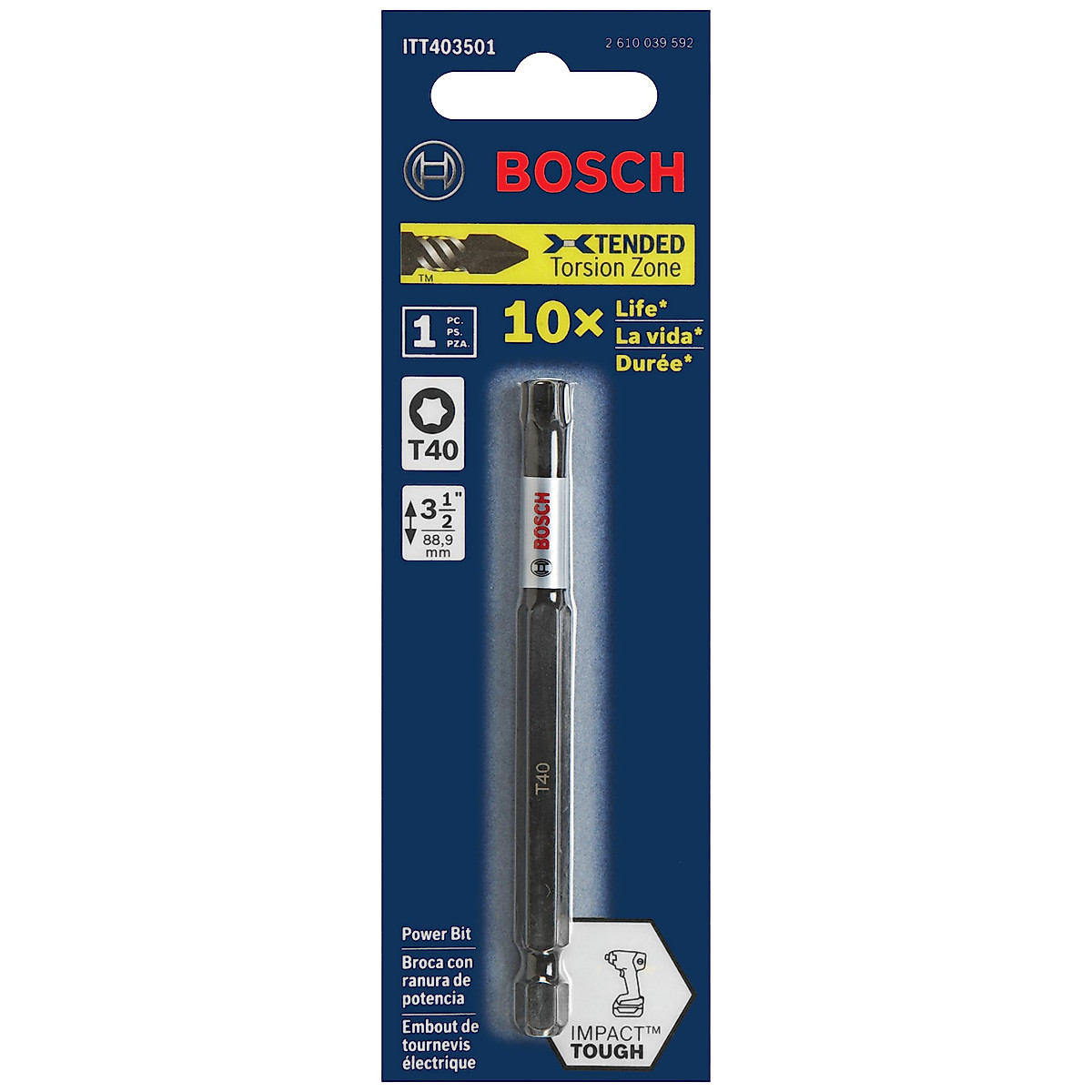 BOSCH ITT4035B 10-Pack 3-1/2 In. Torx #40 Impact Tough Screwdriving Power Bits