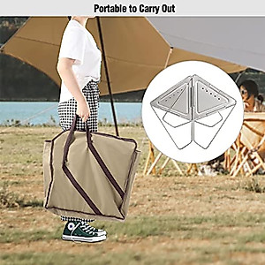 Lineslife 17'' Portable Outdoor Fire Pit for Camping, Folding Heavy Duty Stainless Steel Firepit, Foldable Wood Burning Fire Pit with Carrying Bag for Outdoor Backyard Patio, Beach Parties, Garden